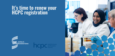 HCPC renewal window for Biomedical Scientists now open